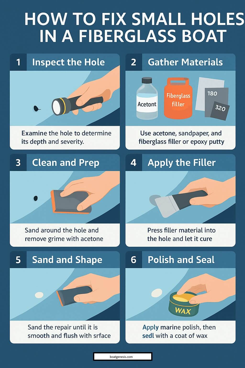 How To Fix Small Holes In A Fiberglass Boat? 8 Easy Steps | Boat Genesis