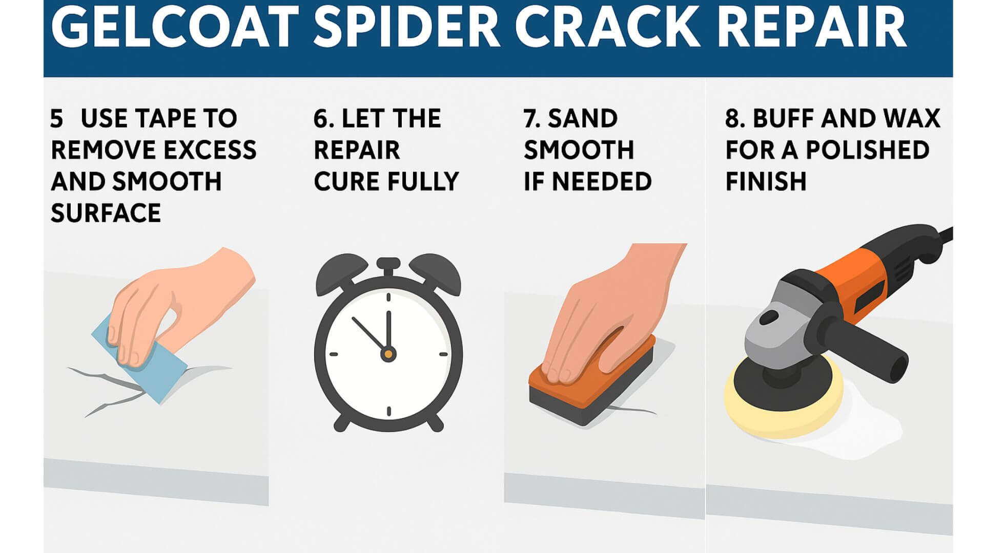 Gelcoat Spider Crack Repair: 8 Steps To Follow | Boat Genesis